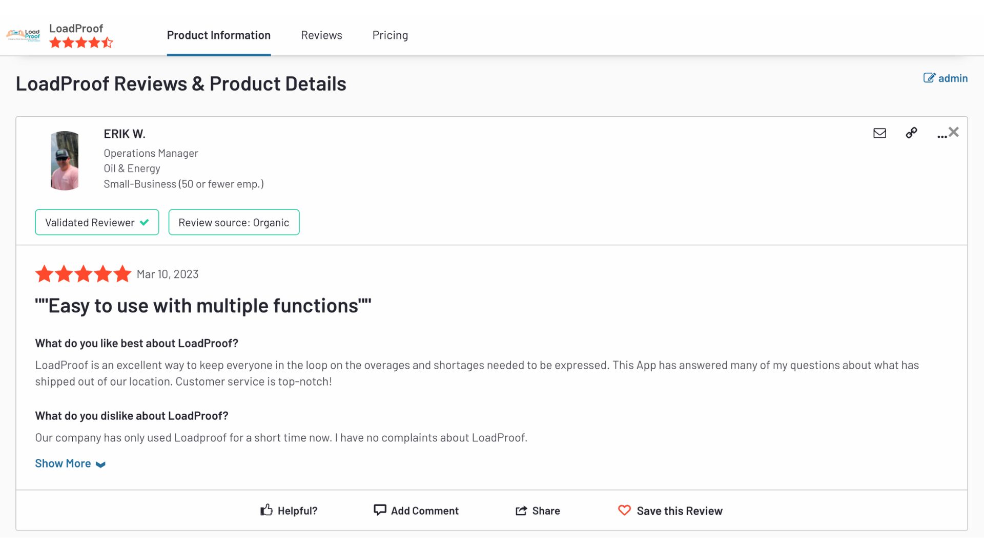 LoadProof Testimonial - Erik Wilson, Industrial Pipe & Valve | Smart ...